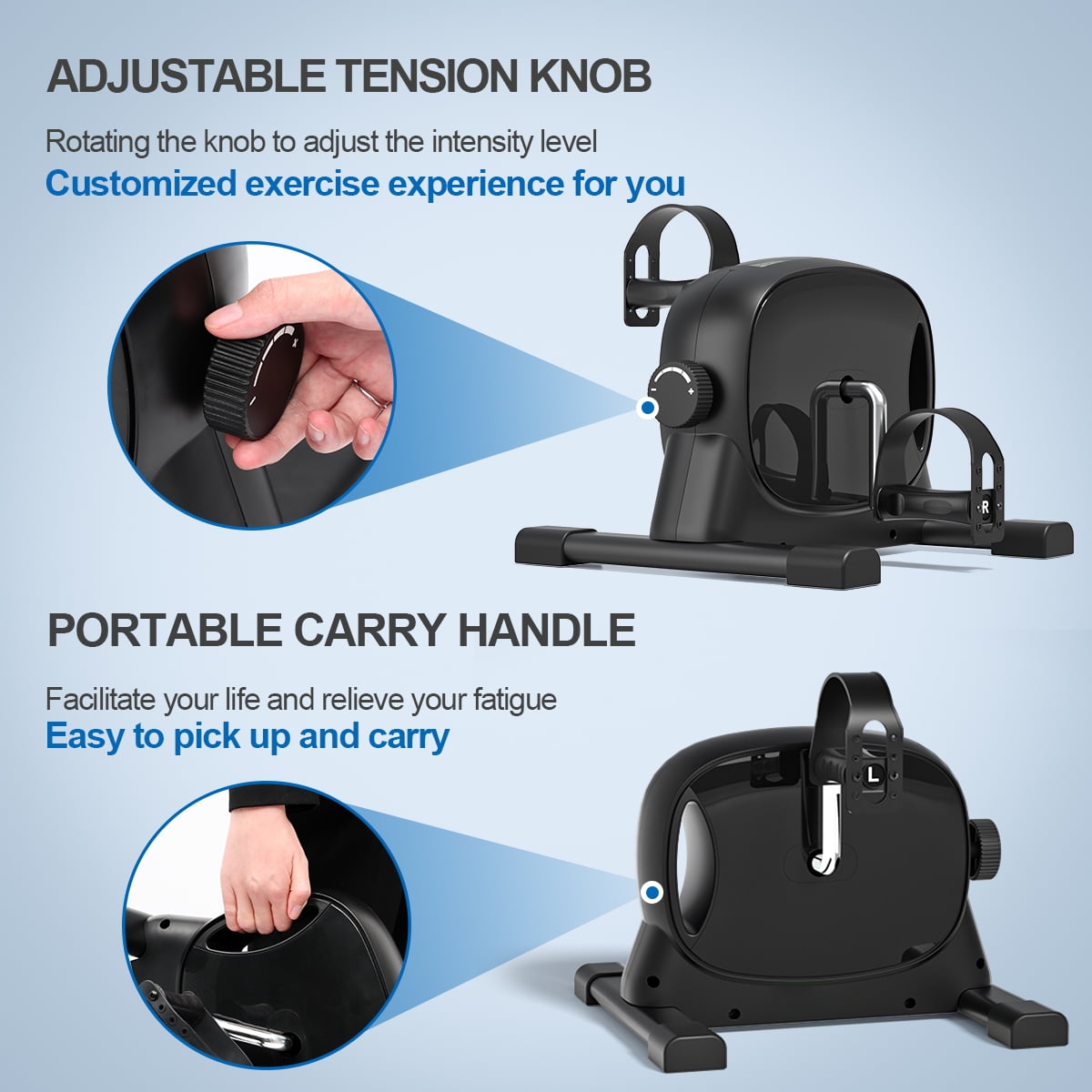 Buy TODO Mini Exercise Bike Pedal Exerciser Foot Peddler Portable ...