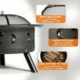001 30in Round Wood Burning Fire Pit with Carrying Ring & Mesh Lid ...