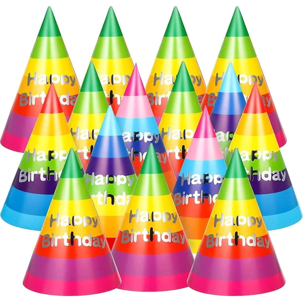 32 Pieces Rainbow Birthday Party Hats,birthday Party Cone Hats Art ...