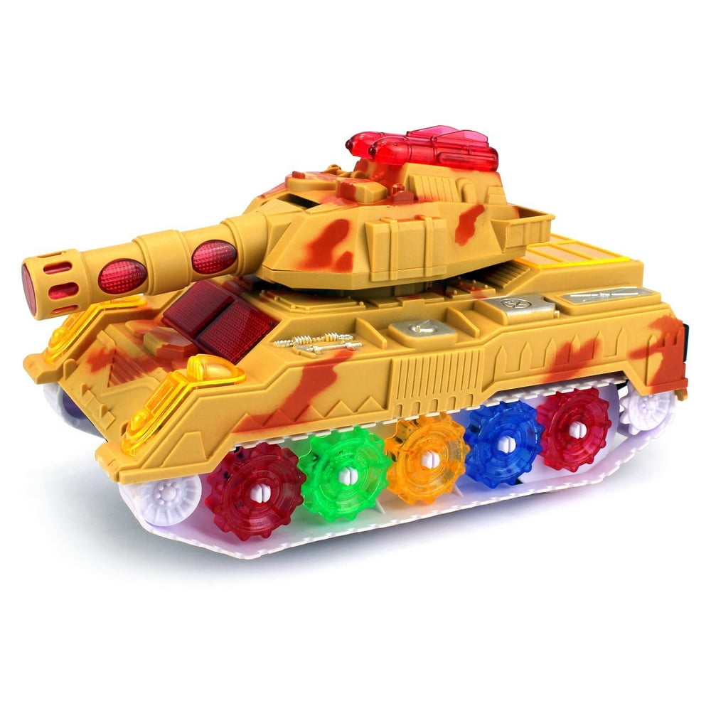 Military Tank Battery Operated Kid's Bump and Go Toy Car w/ Fun ...