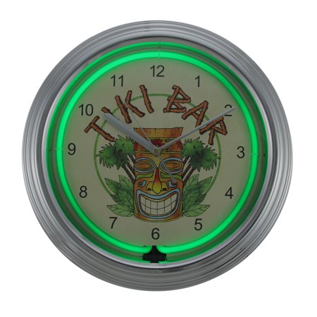 Tiki Bar 14 3/4 Inch Diameter Neon Wall Clock Home Bar | Walmart Canada
