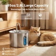 304 Stainless Steel Cat Water Fountain - 2.8L/95oz Quiet Electric Pet ...