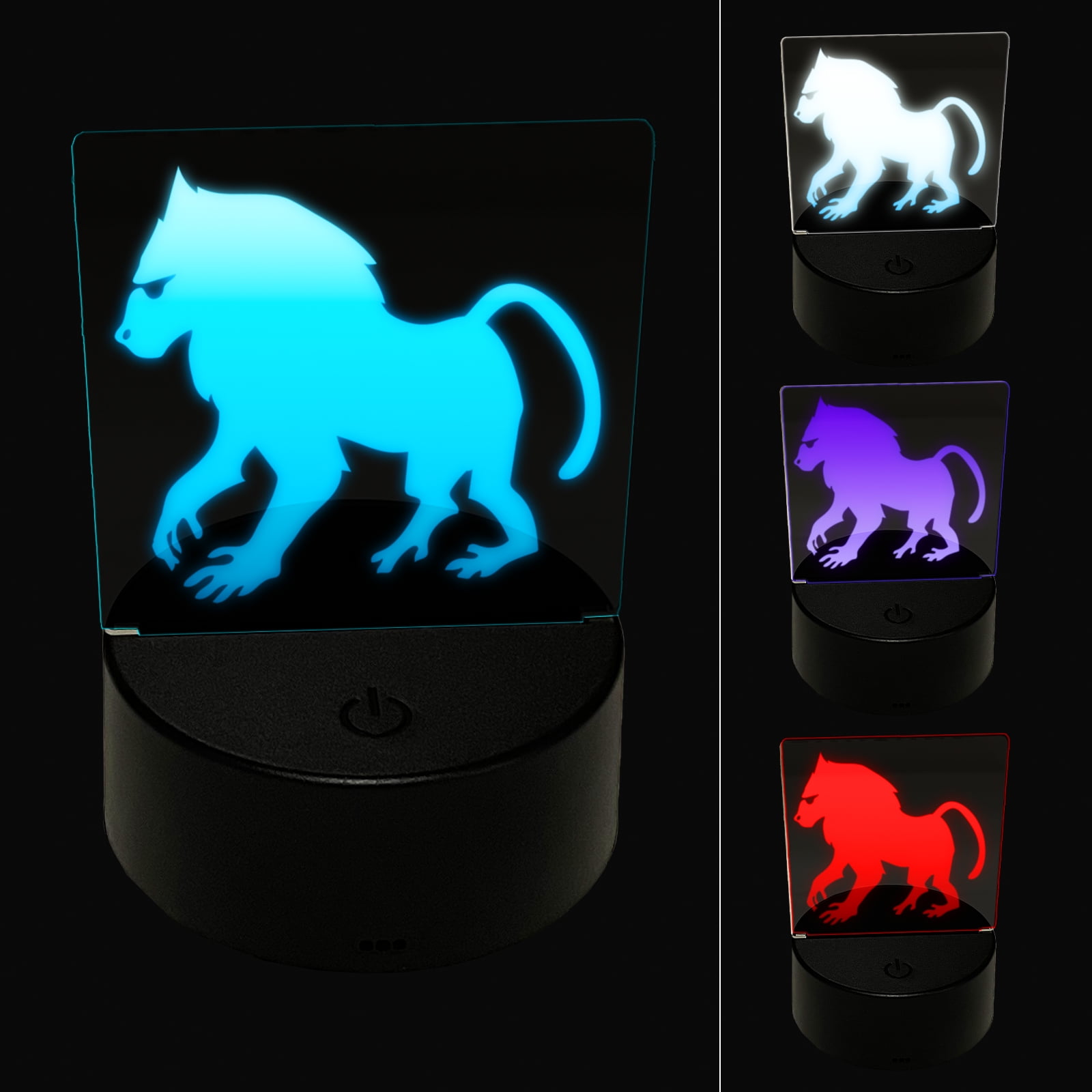 Mandrill Baboon LED Night Light Sign 3D Illusion Desk Nightstand Lamp ...