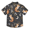 Dailycode Small Short Sleeve Button Down Shirts Fox Plants Stars Moons ...