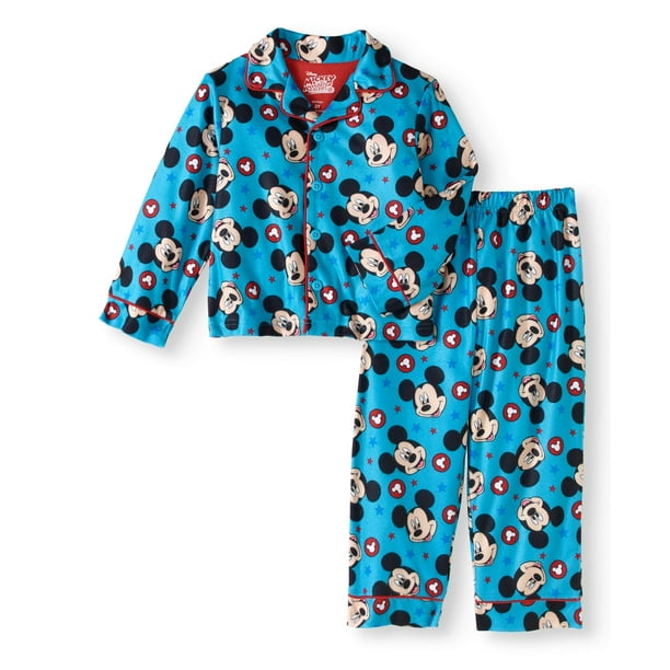 Toddler Boy Button Down Pajama Set - Walmart.com
