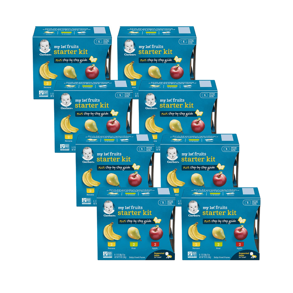 Gerber My 1st Fruits Starter Kit Banana, Pear & Apple - 12 OZ, 8 Count ...