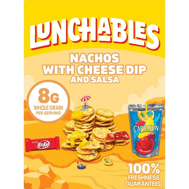 Lunchables Nachos with Cheese Dip and Salsa with Kit Kat Candy and ...