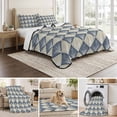 78x90in Quilt Bedding Set, Abstract Simple Grey Pattern Lightweight ...