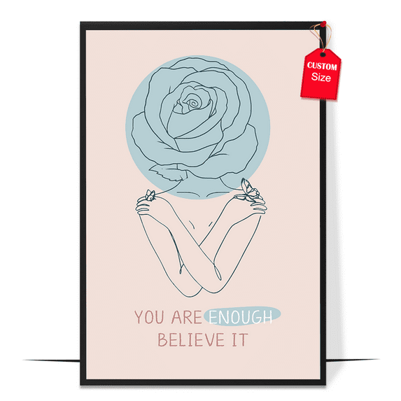 LOLUIS You Are Enough Poster, Mental Health Poster, Positive ...