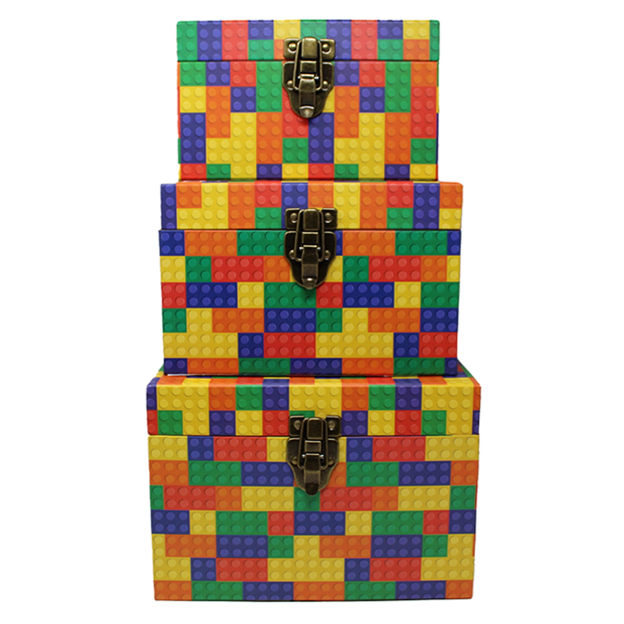 Brick Chest Paperboard Boxes (Set of 3), Brick Party Gifts, Brick Party ...
