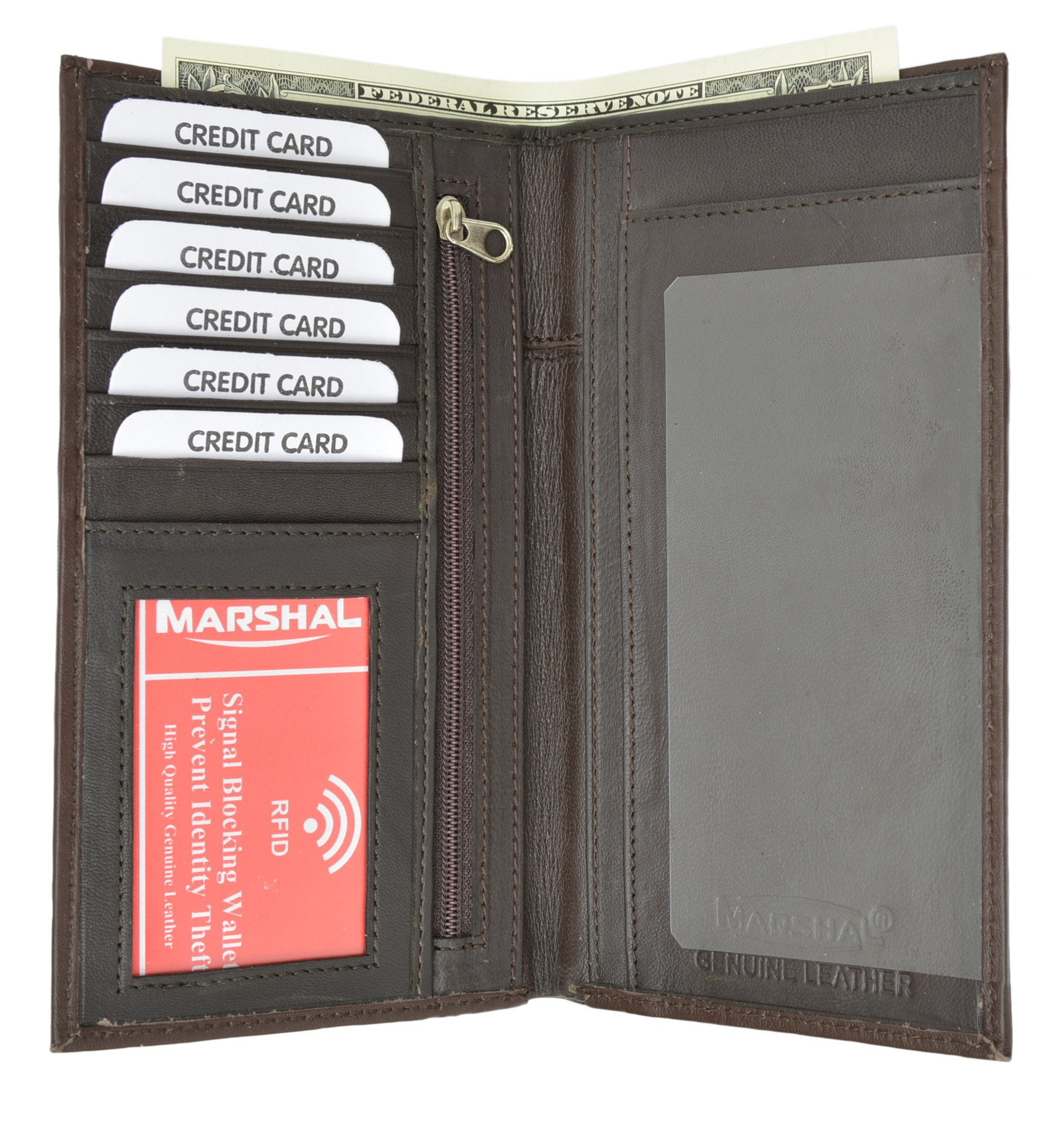 RFID Blocking Soft Leather Sim Checkbook Organizer ID Credit Card ...