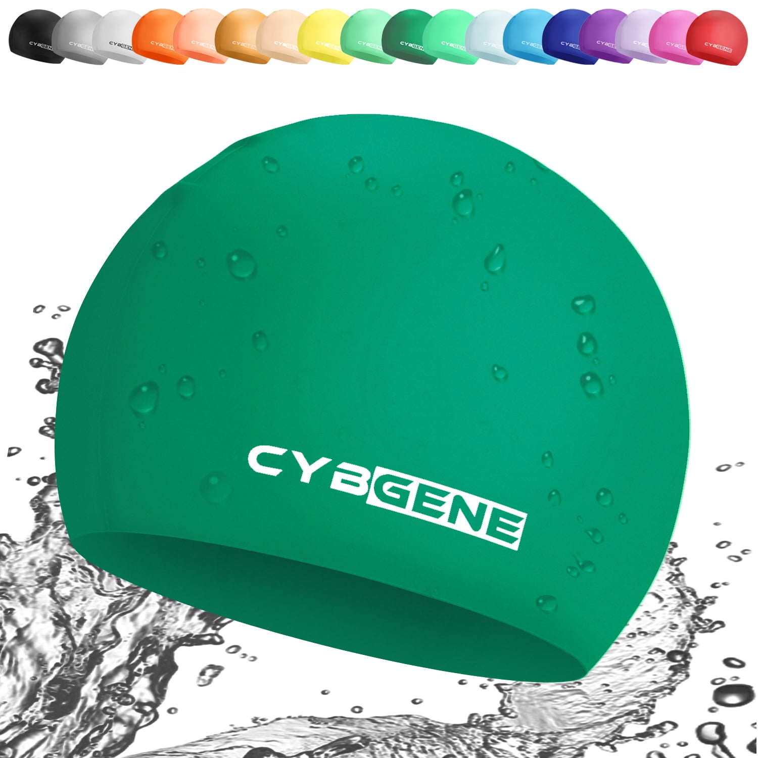 CybGene Silicone Swim Cap for Women and Men, Swimming Cap Unisexual ...