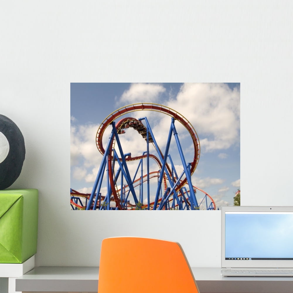 Roller Coaster 2 Wall Mural Decal by Wallmonkeys Vinyl Peel and Stick ...