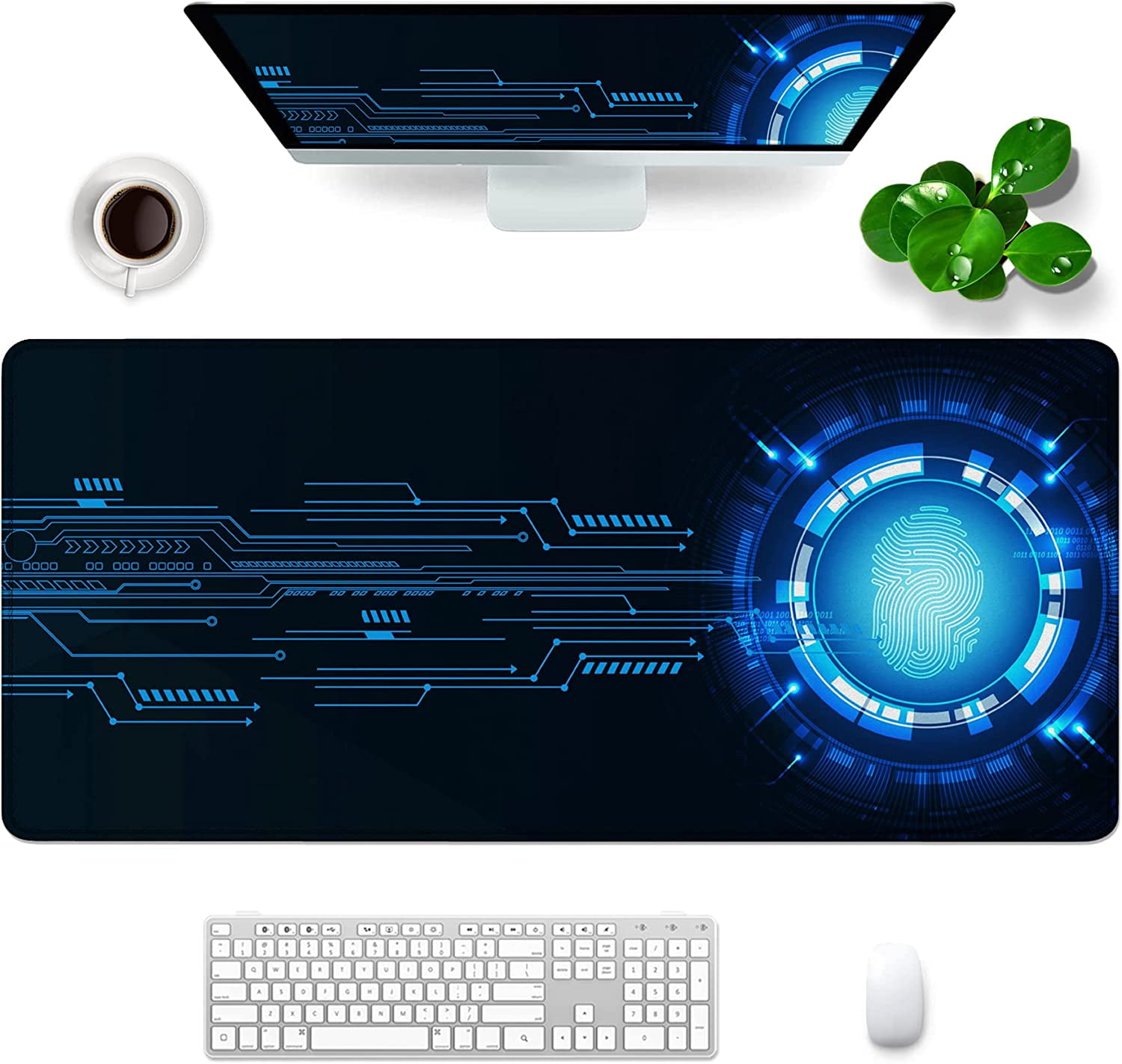 Blue Gaming Mouse Pad XXL Large Mouse Pad 35x15.7x0.12 inch Extra Large ...