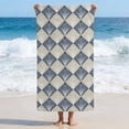 Blue Beige 2-in-1 Beach Towel Backpack,Quick Dry Beach Towel Blanket ...