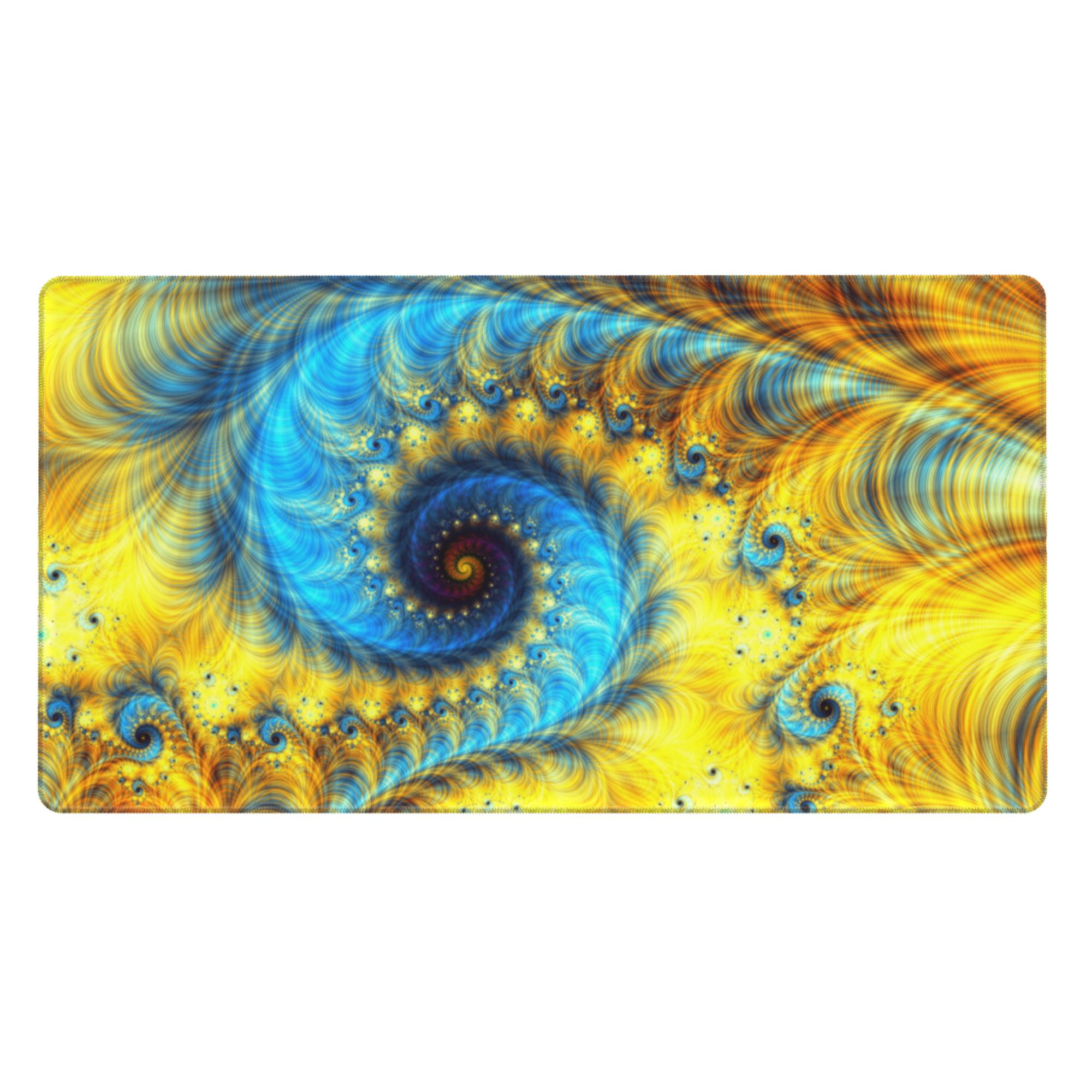 Large Mouse Pad, Fractal Yellow Vortex Non-Slip Waterproof Rubber ...