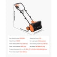 17-Inch 12A Electric Snow Shovel - 60° Adjustable Chute, 20 ft Throwing ...