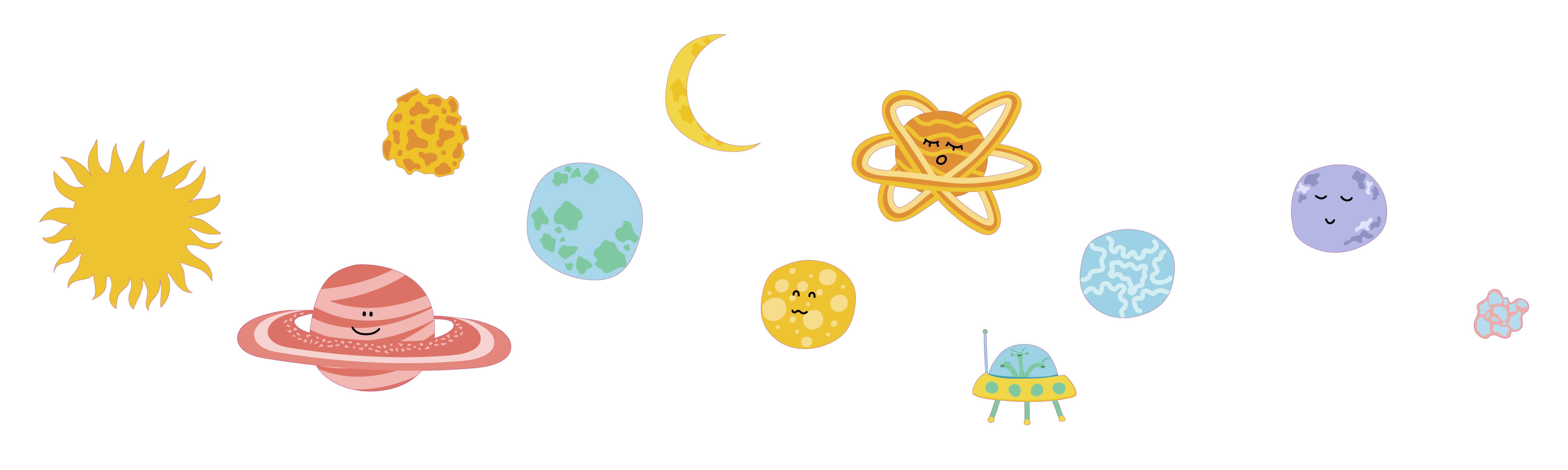 Cartoon Art Design of Solar System for Nursery Vinyl Wall Decal - Kids ...