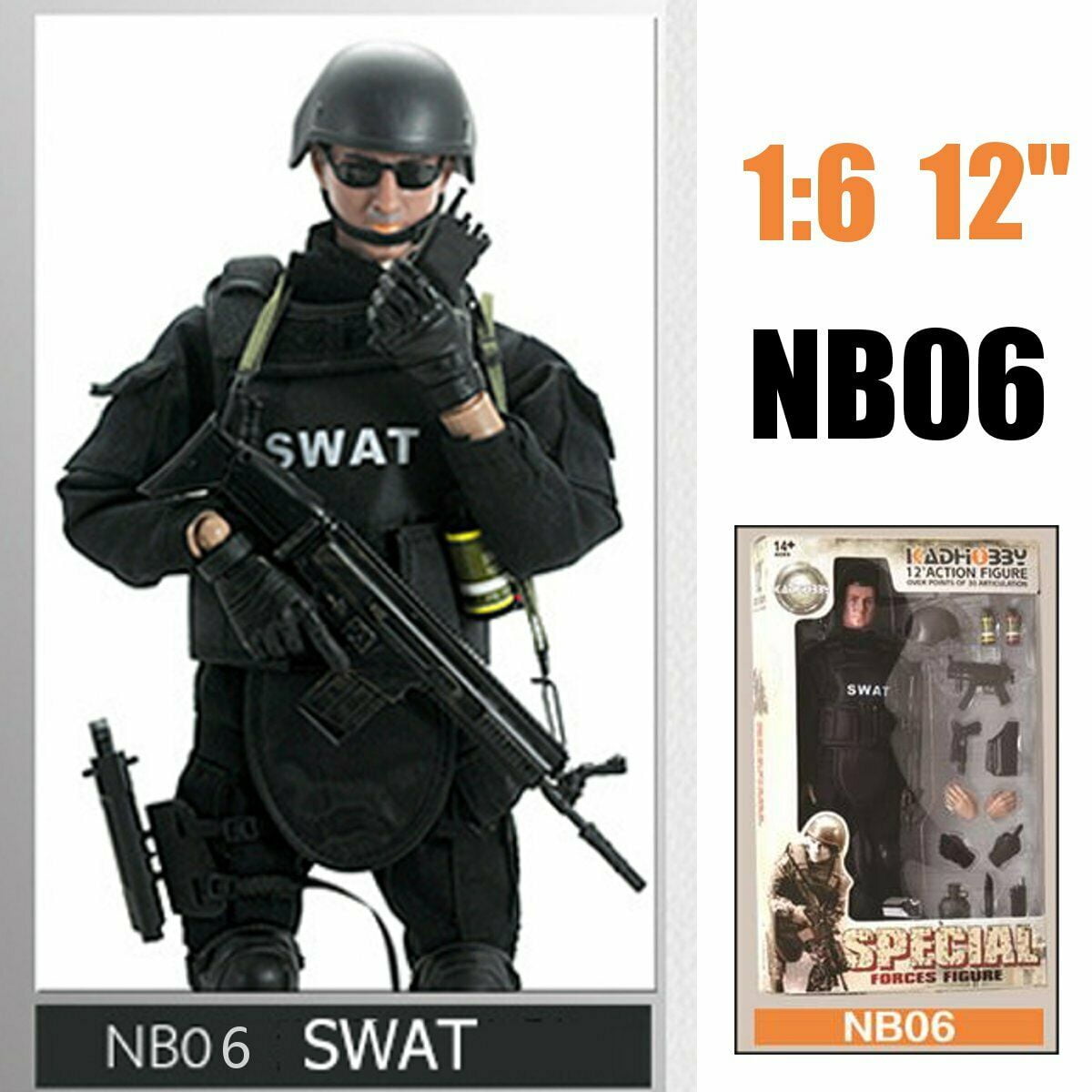1/6 Soldier Action Figure 12" SWAT Black Uniform Model Military Army ...