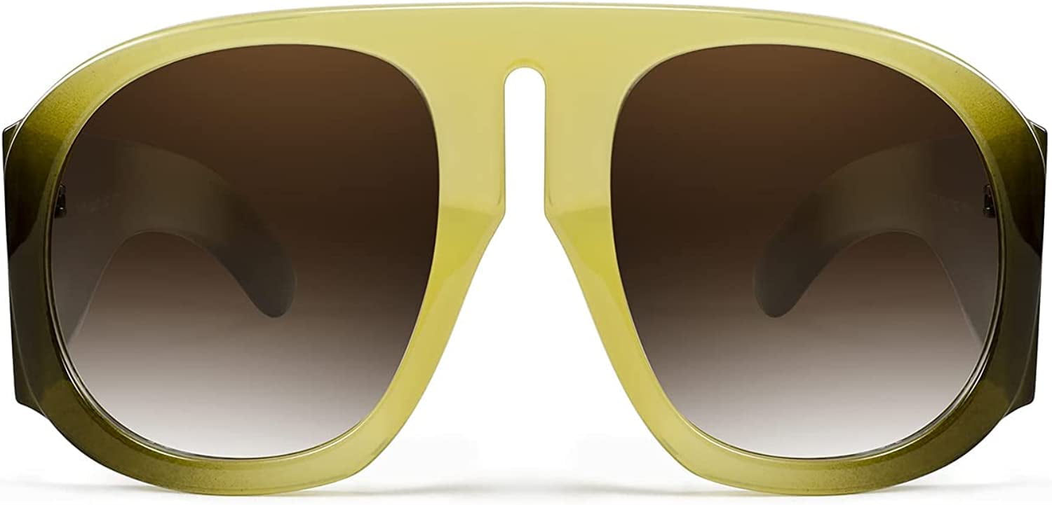 FEISEDY Oversized Aviator Round Sunglasses Women Multi Tinted Thick ...