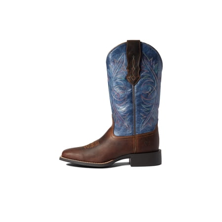 ARIAT Women's WMS Round Up WST Stretchfit Sy Bn/Mtl Nv Western Boot ...