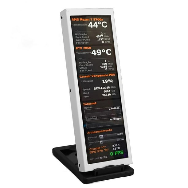 PC Temperature Display Screen, For AIDA64 IPS Full View PC Temp ...