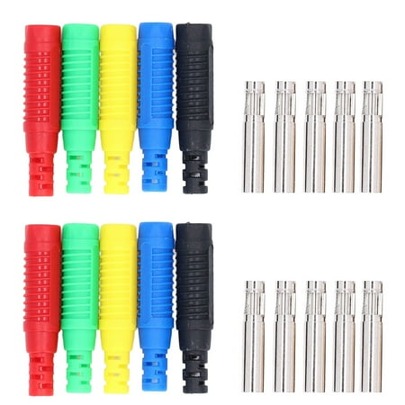 Banana Plug, Electrical Conductivity 10Set Brass PA Wear Resistant ...