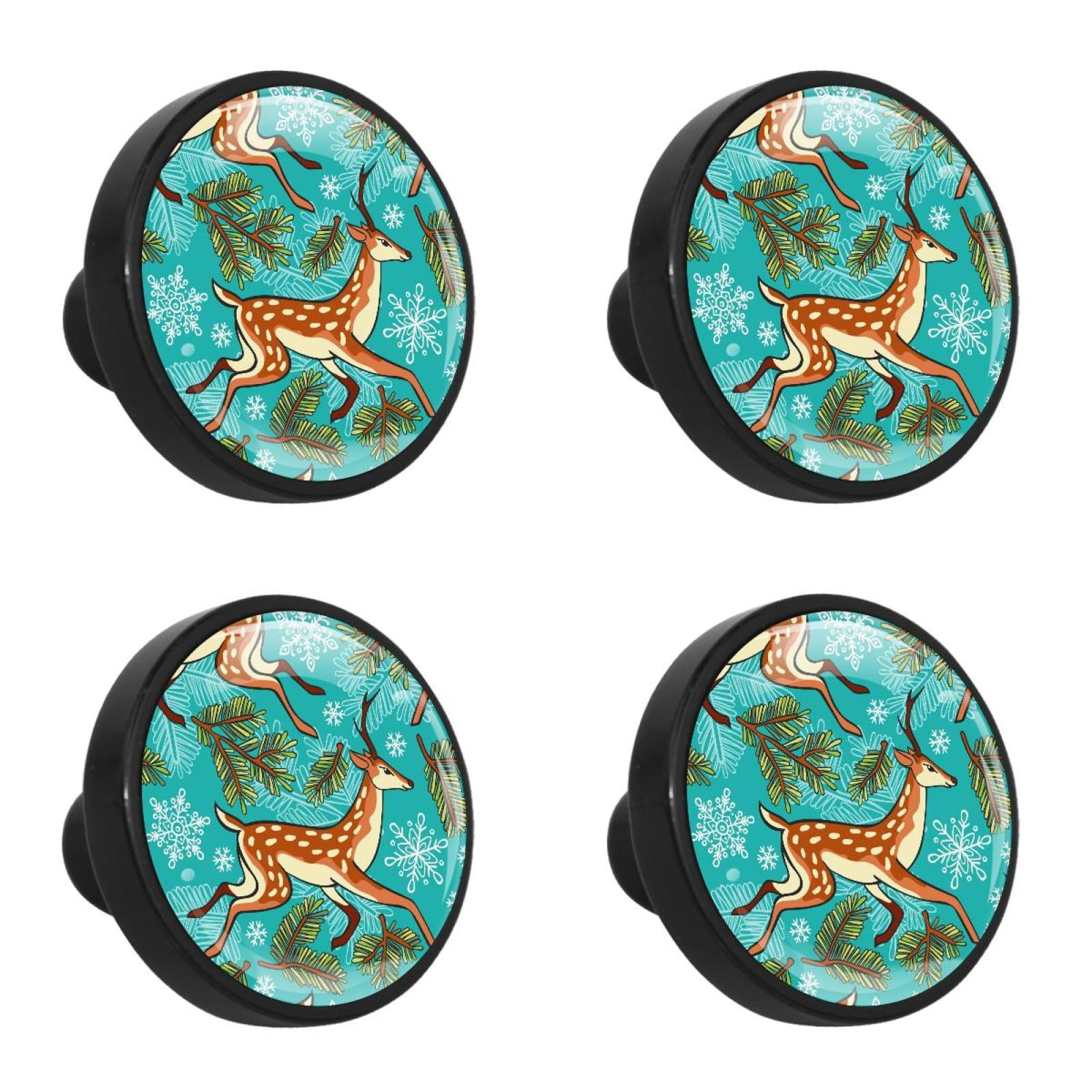 4 Pcs Deer Spruce Knobs for Kitchen Cabinet Cupboard Dresser Bookcase ...