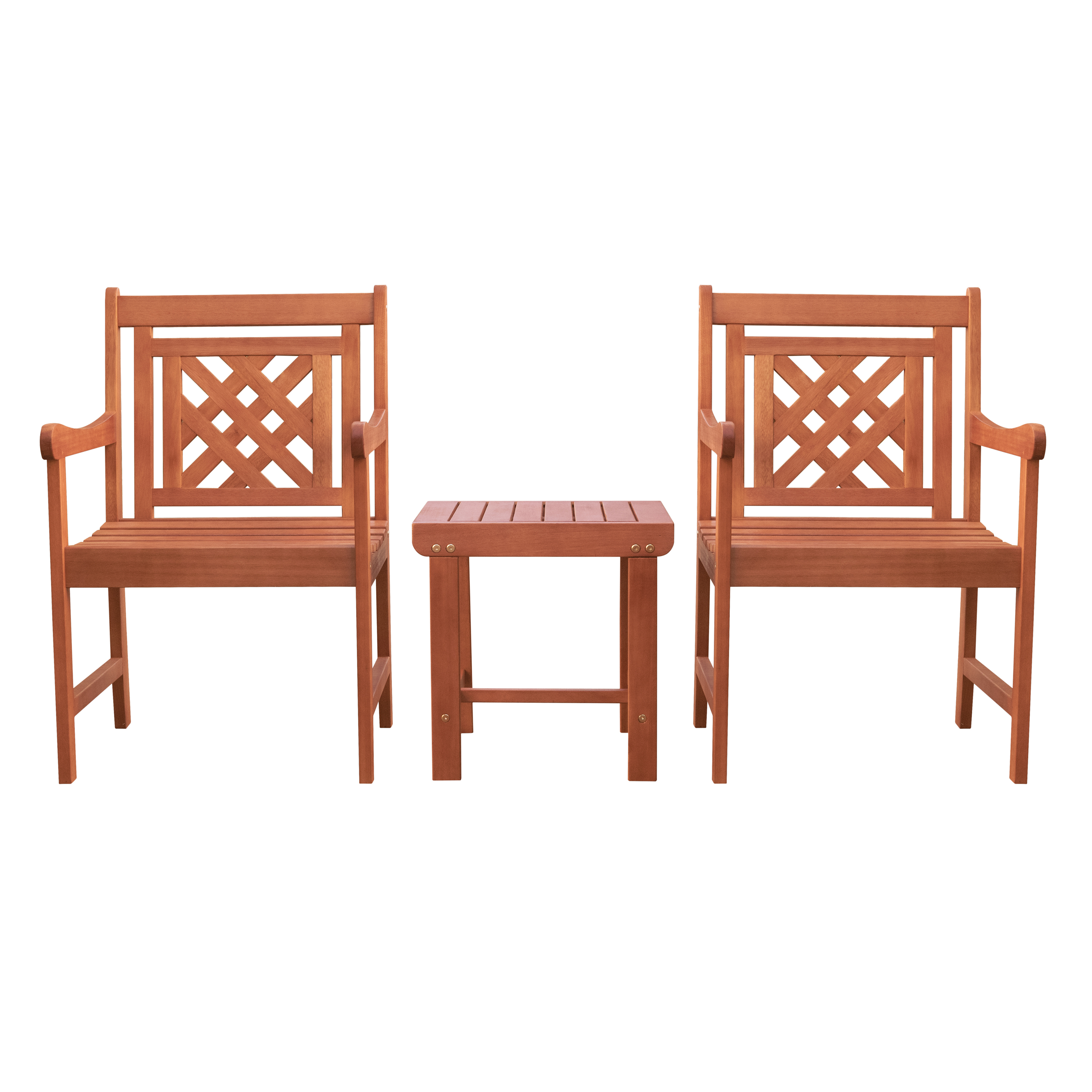 Malibu Outdoor Patio Wood 3-Piece Conversation Set - Walmart.com