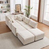 8-Seat Modular Sectional Sofa with USB & Type-C Charging Ports, Free ...