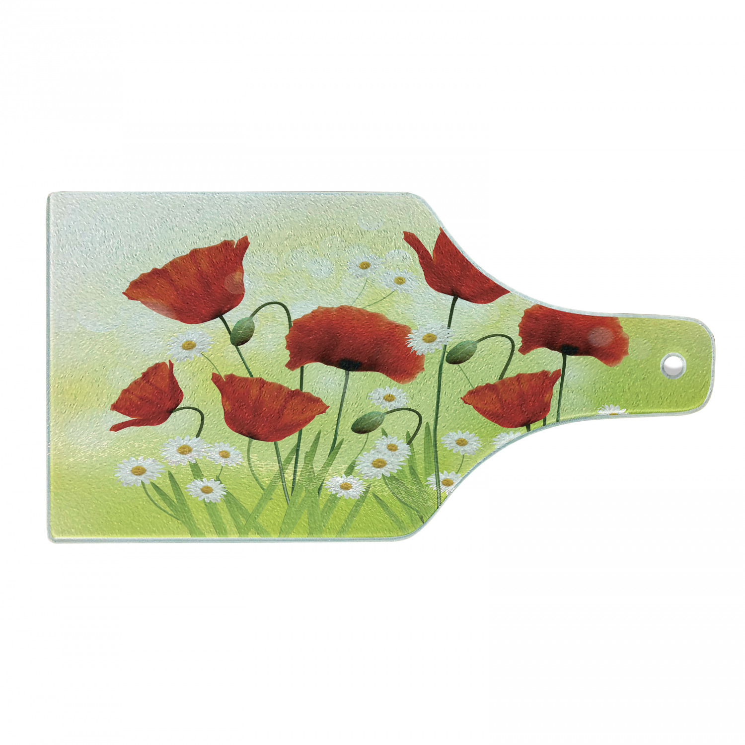 Poppy Flower Cutting Board, Spring Environment with Poppies and Daisies ...