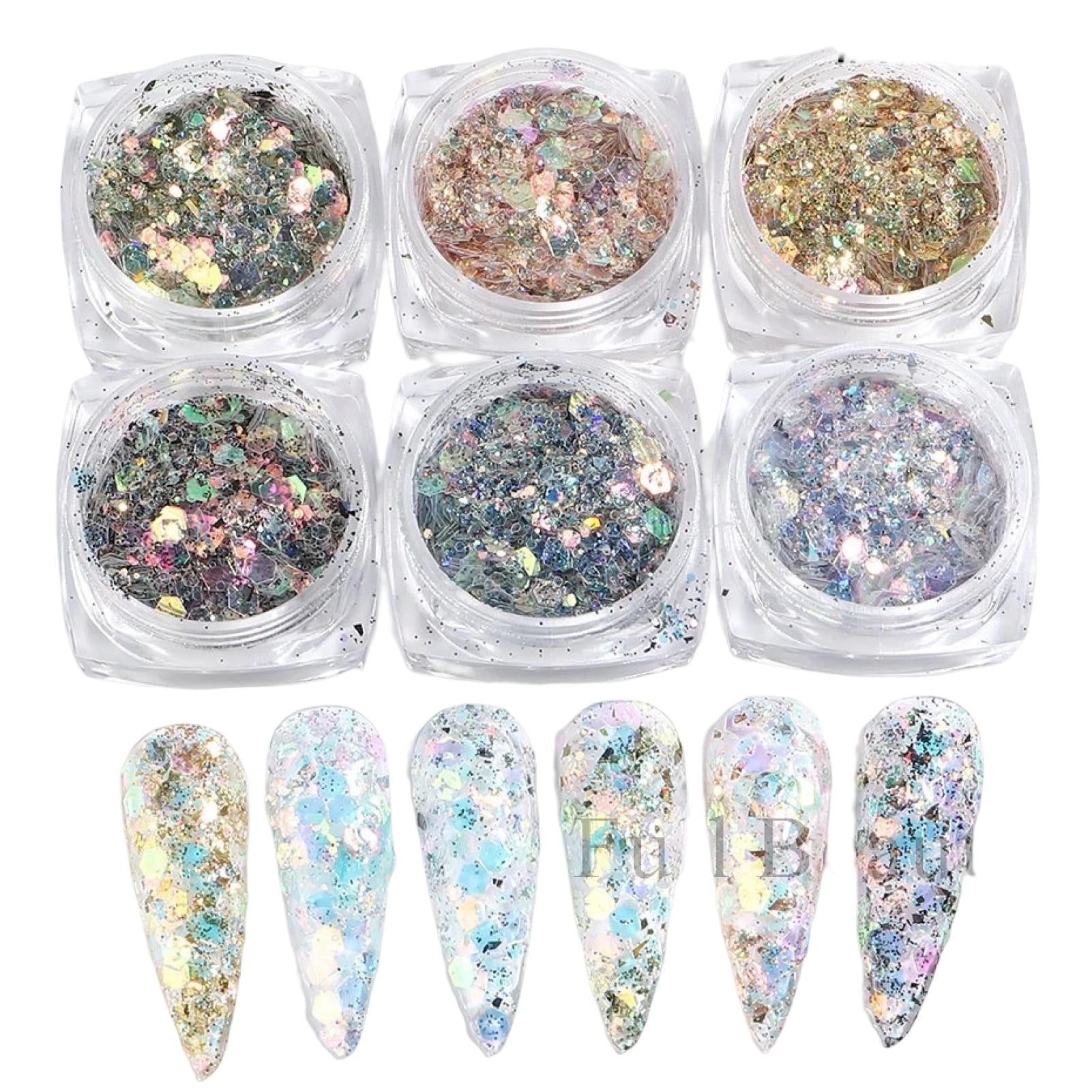 Hesroicy 1 Set Nail Sequins Sparkling Ultra-Thin Shining Visual Effect ...