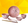 MLINS Japanese Style Ceramic Dinnerware Set, 6pcs Pink Ceramic Dishes ...