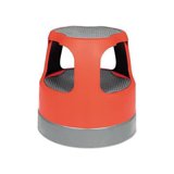 Cramer Scooter Stool, Round, 15", Step & Lock Wheels, to 300lb, Red ...