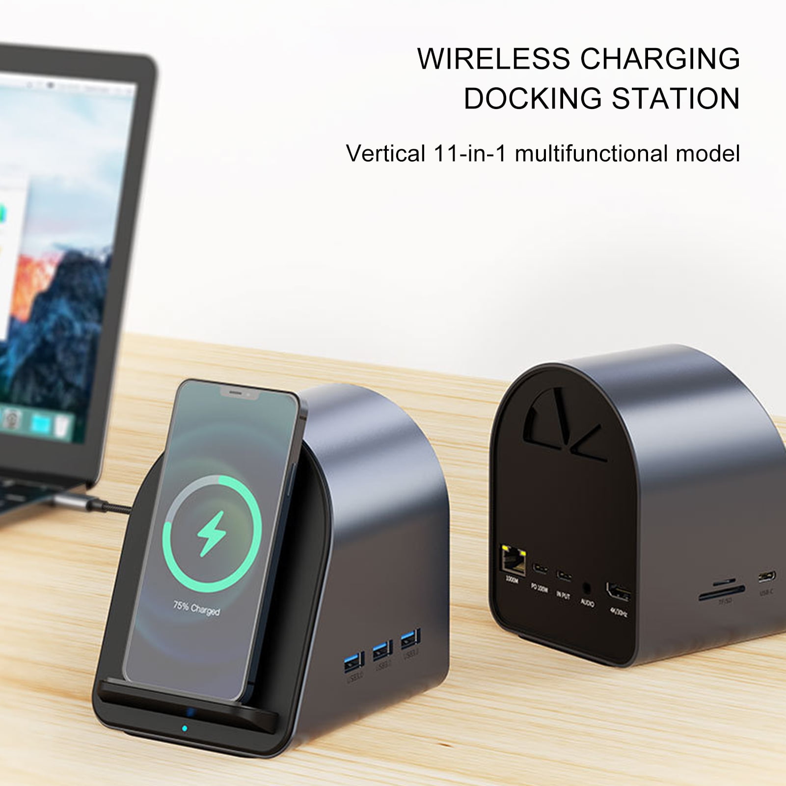 Walbest Multi-port 10-in-1 USB3.0 Charger Docking Station, PD100W TF/SD ...