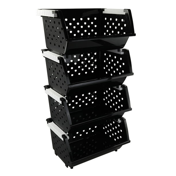 CadineUS Plastic Stackable Organizer Basket, Kitchen Stacking Basket ...