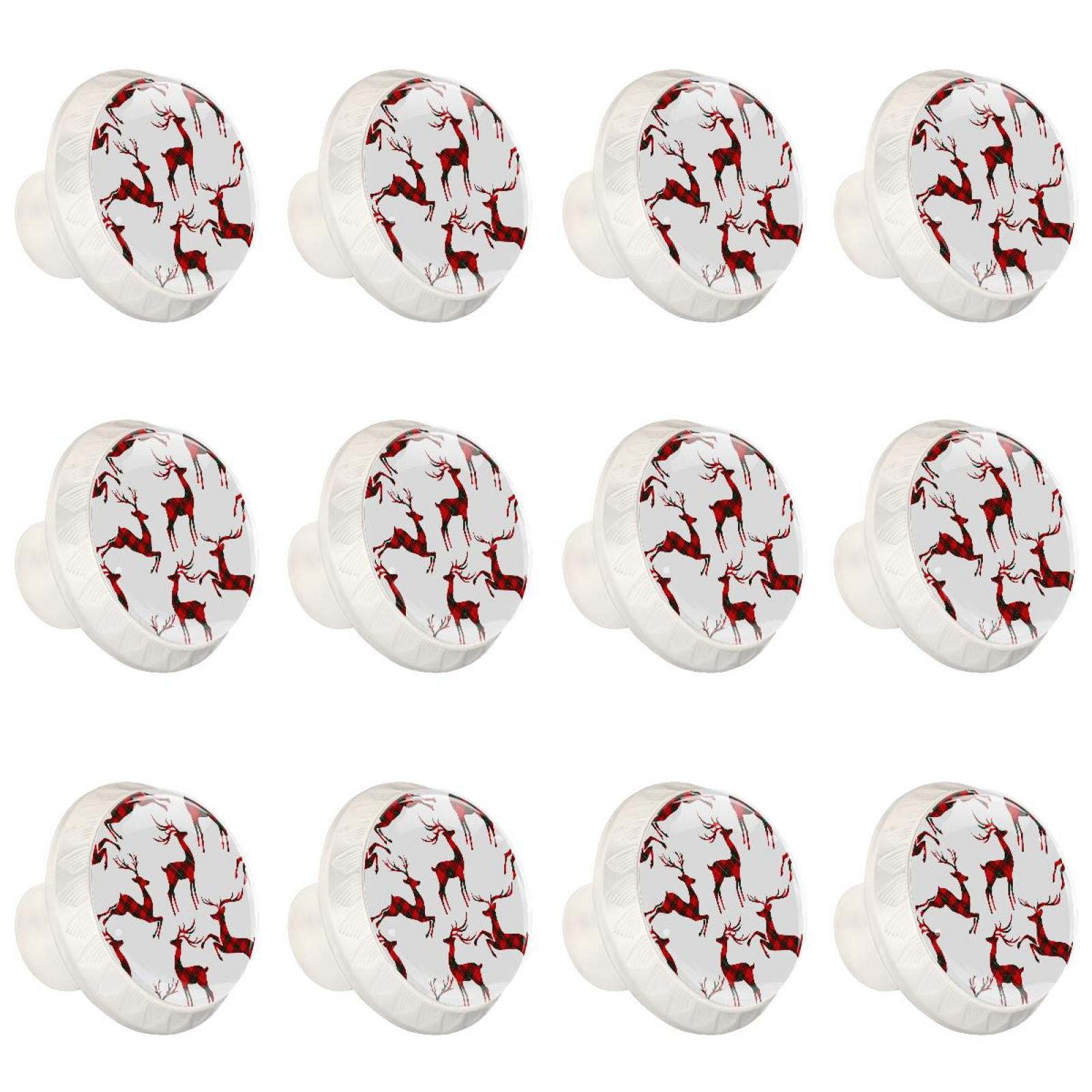 12 Pcs Black Plaid Deer Knobs for Kitchen Cabinet Cupboard Dresser ...