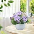 Artificial Flowers Bouquet Fake Silk Flower Arrangement for Home Living ...