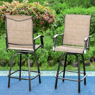 Outdoor Patio Extra Tall Spectator Swivel Bar Stool 35" - Jenna ...