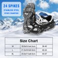 24-Stainless Steel Spike Ice Cleats for Shoes with Adjustable Strap and ...