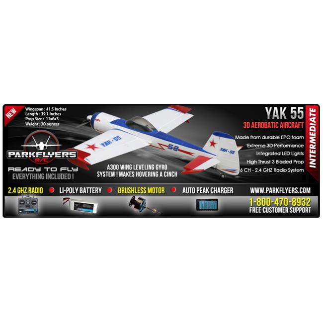 Parkflyers R-C 987765 Yak 55 3D Aerobatic RC Airplane - Walmart.com ...