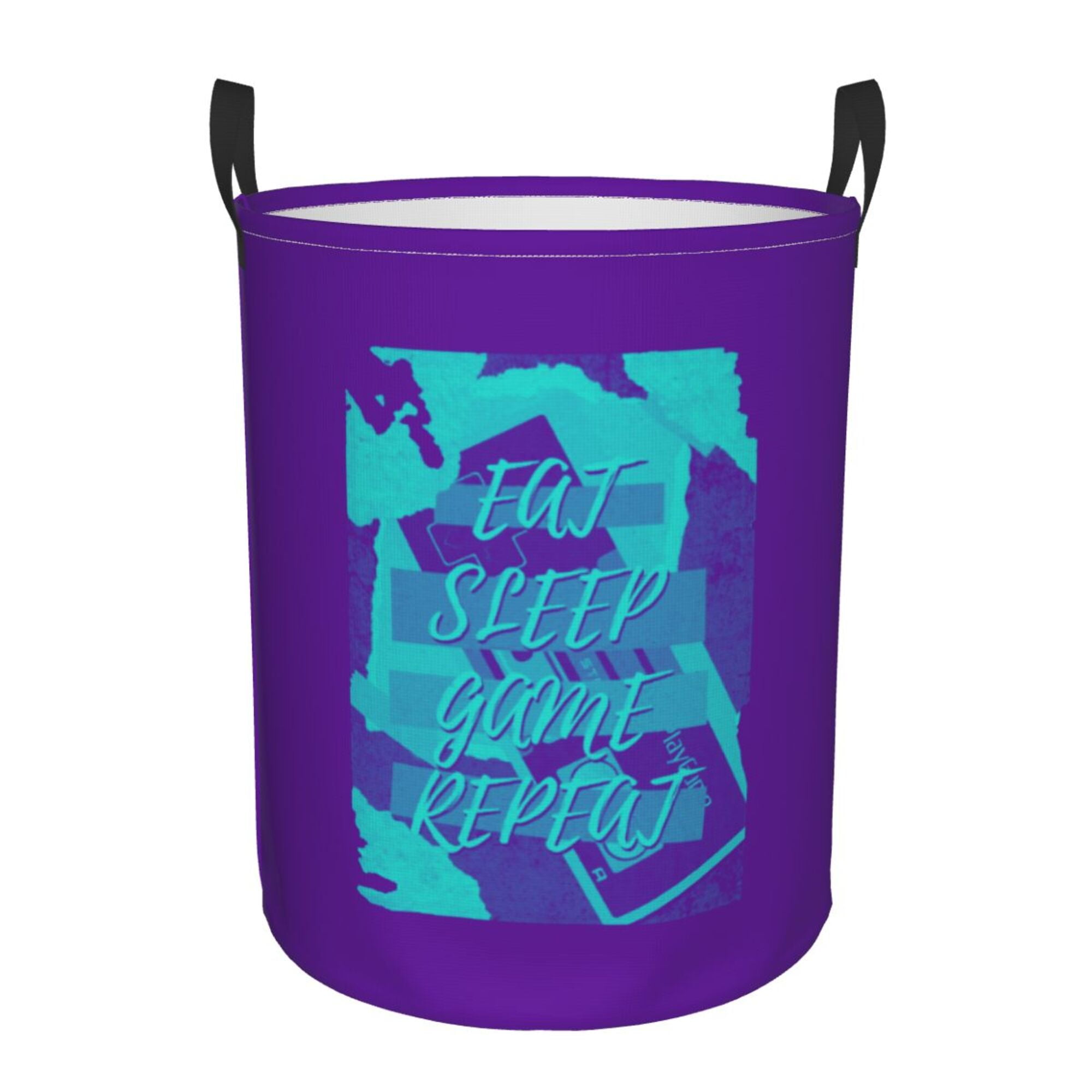 ZICANCN Laundry Basket Organizer, Eat Sleep Game Repeat Vintage Purple ...