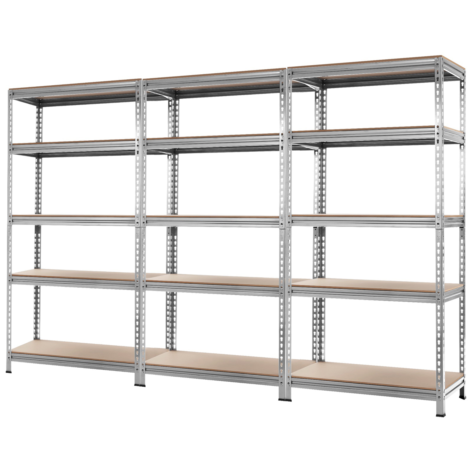 Gymax 3PCS 73'' Metal 5-Tier Garage Storage Rack Shelf Freestanding w ...