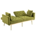 Convertible Futon Sofa Bed, 65 Inch Modern Velvet Tufted Upholstered ...