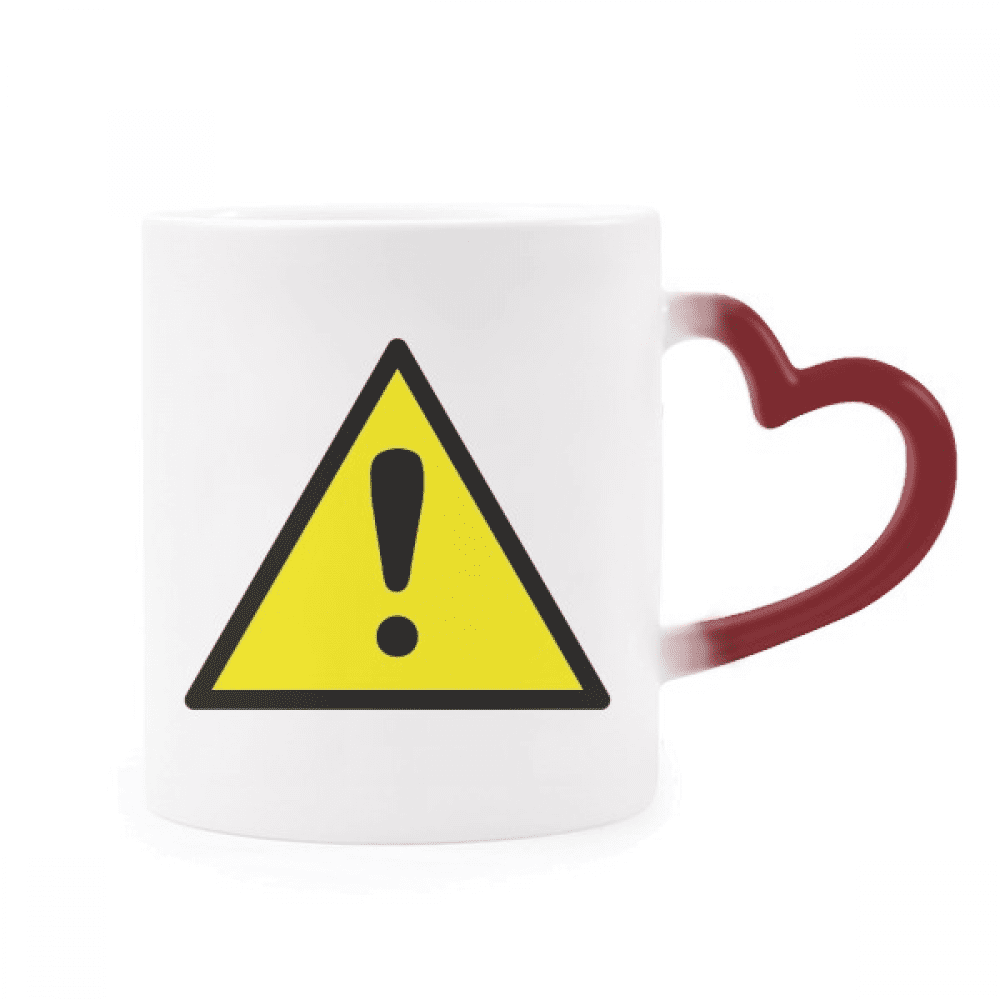 Logo Warning Art Deco Fashion Heat Sensitive Mug Red Color Changing ...