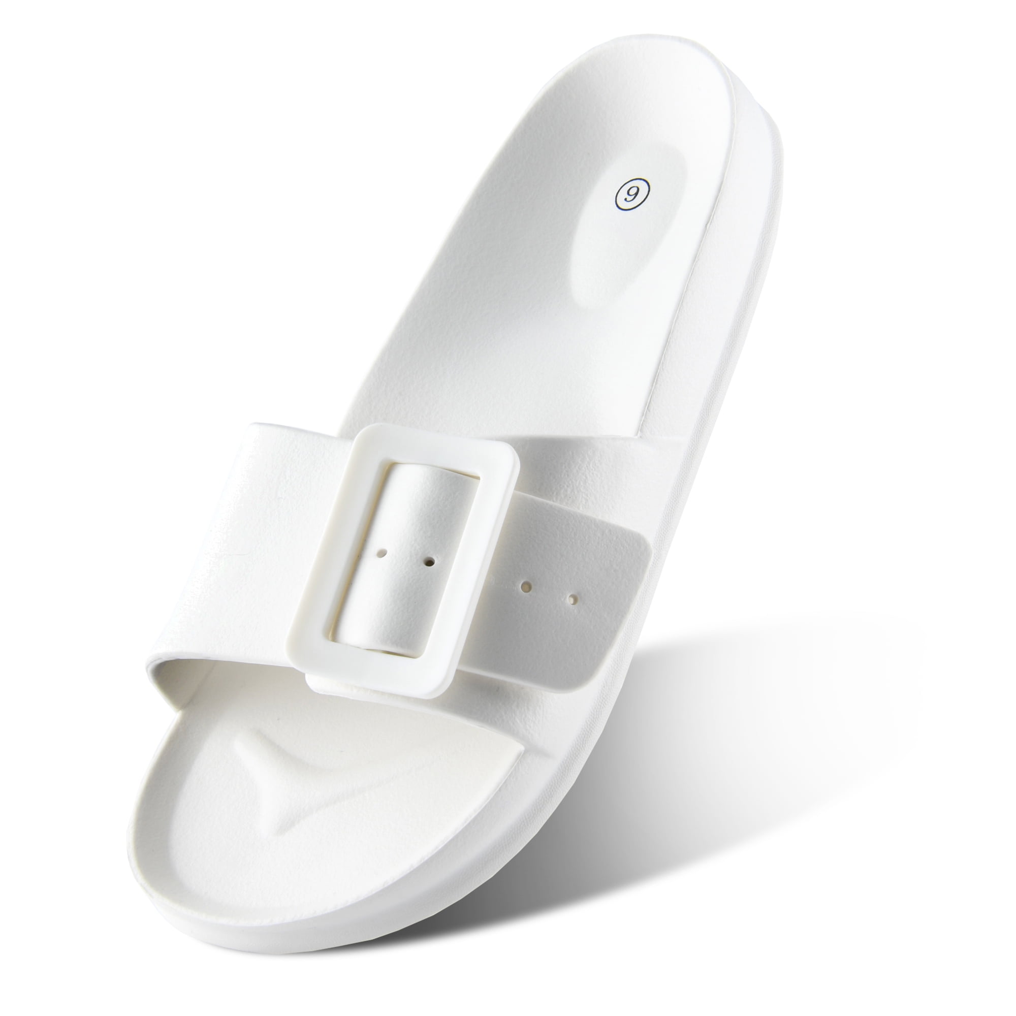 LORDFON Womens Slides Sandals Comfort Beach Sandals Adjustable Buckle ...