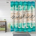 Hello Sunshine Shower Curtain, Coastal Beach Ocean Shower Curtains Set ...