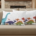 Cartoon Dinosaur Lumbar Pillow Covers 12 x 20 Inch Pillow Covers Set of ...