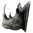 Ebros Safari Black Rhino Wall Plaque 14.5"Tall Taxidermy Rhinoceros Art ...