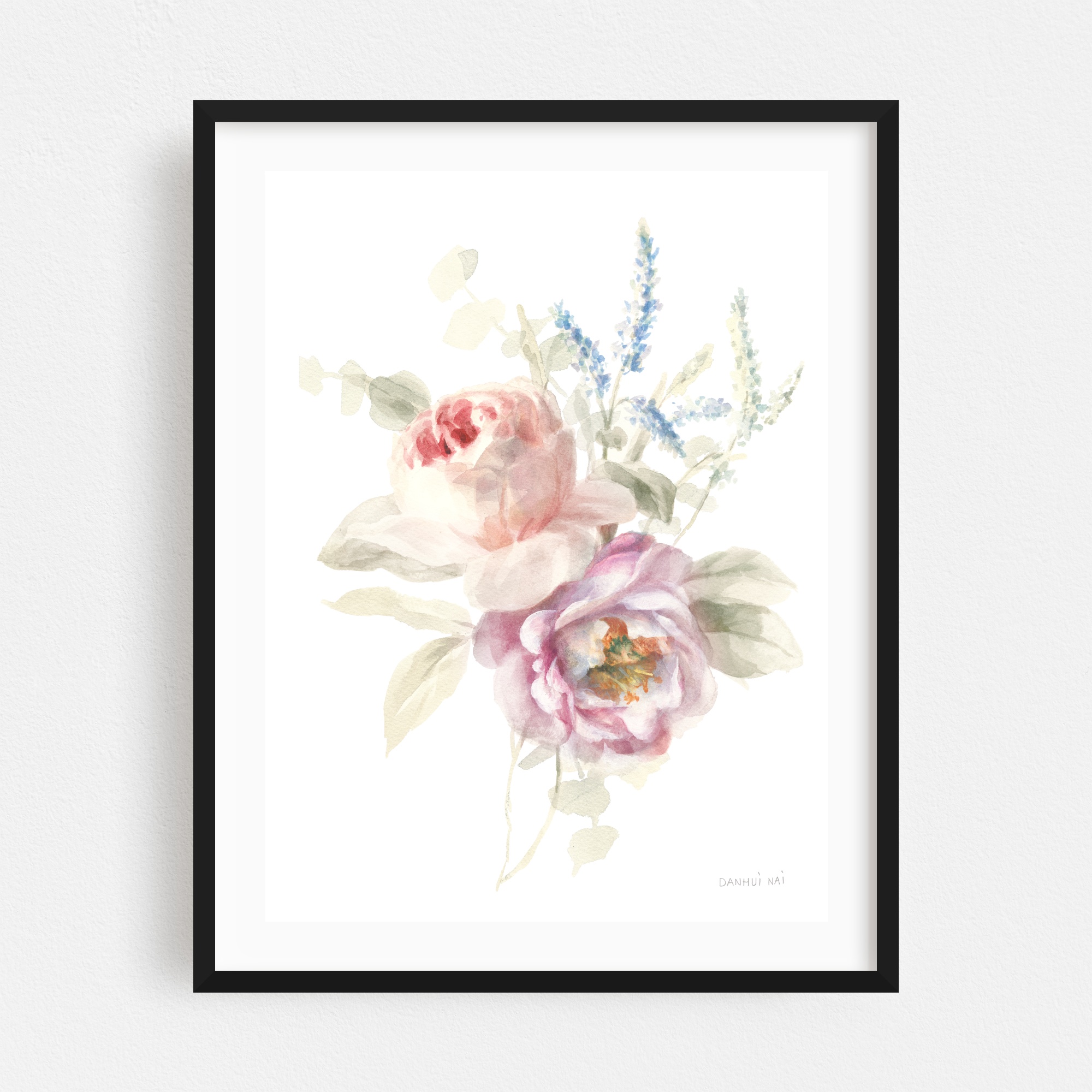 Art & Collectibles Giclée Blue Bird Floral Art Print Birdhouse and ...